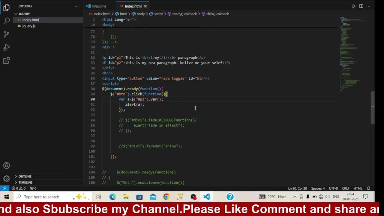 Class:- 5 Get content using text,html,val,attr method in jquery - YouTube