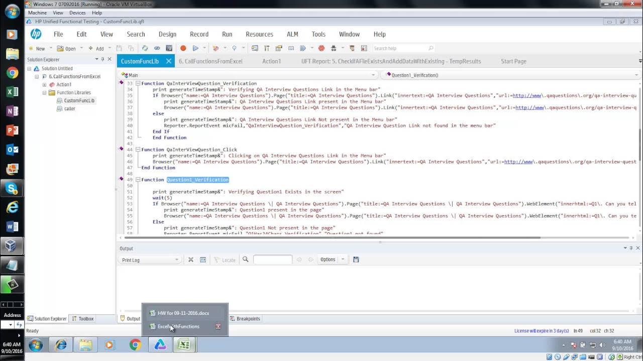 Keyword Driven Framework Calling Function Keywords From Excel in HP UFT ...