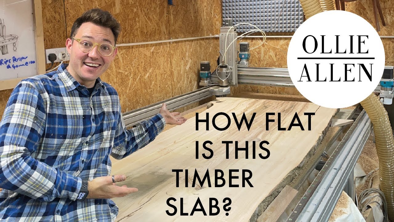 CNC Flattening a Hardwood timber slab on my 8x4ft CNC machine - YouTube