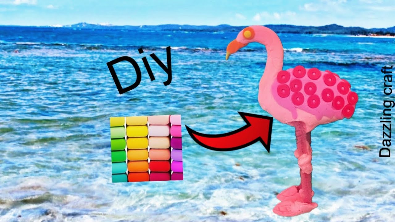 How to make supercute 💓 Flamingo 🦩from clay⁉️ - YouTube