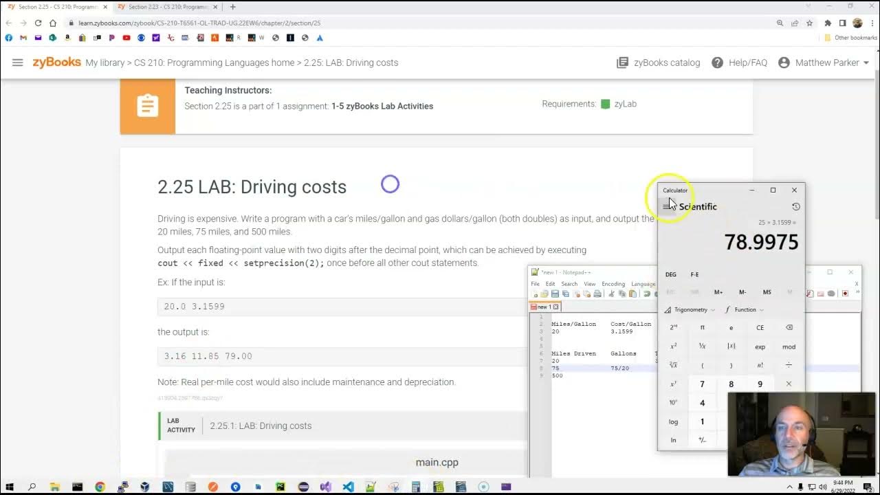 CS 210 zyBooks Ch2 Lab - YouTube