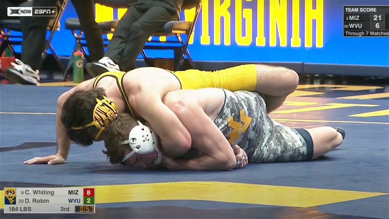 184lbs Clayton Whiting (Missouri) vs Dennis Robin (West Virginia) - YouTube