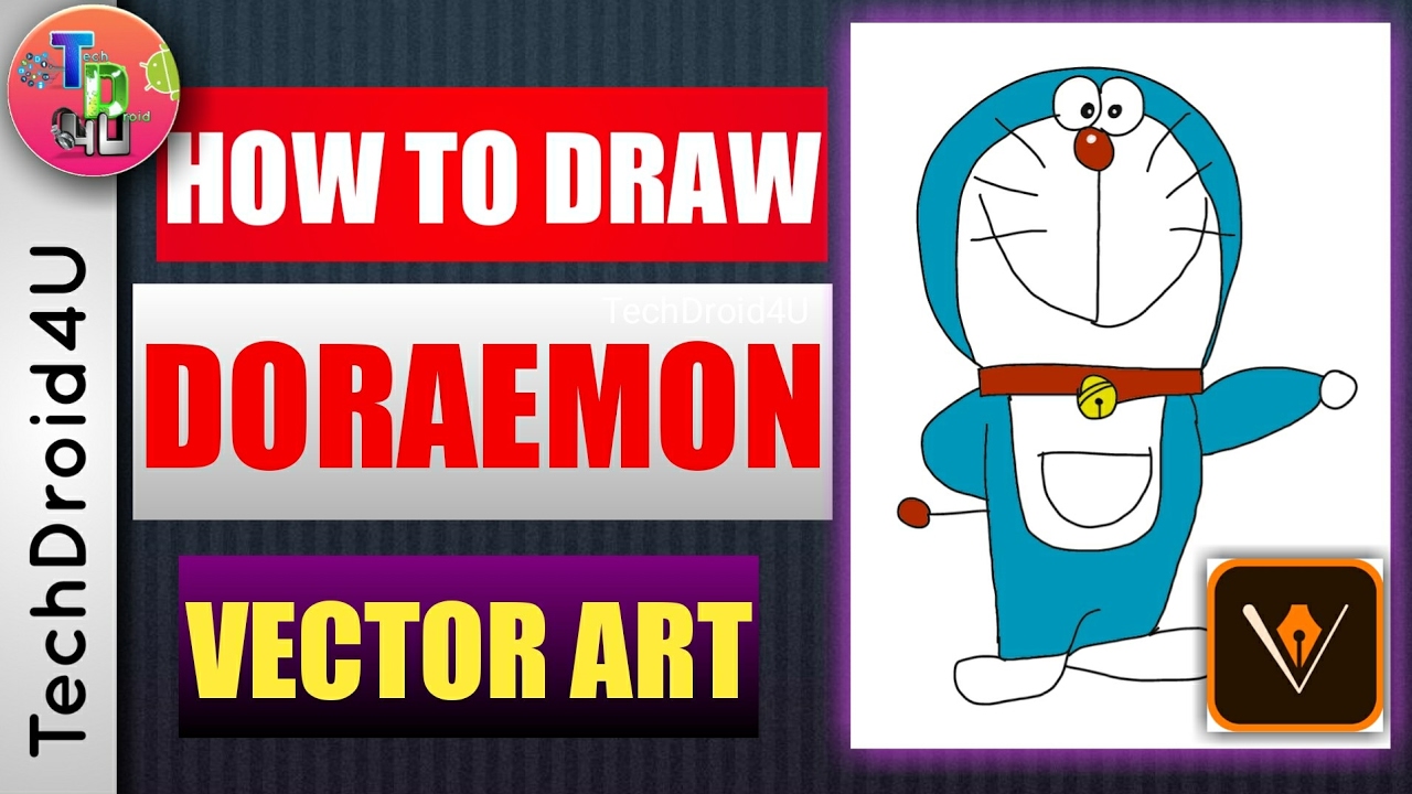 How to Draw Doraemon On Adobe Illustrator | TechDroid4U - YouTube