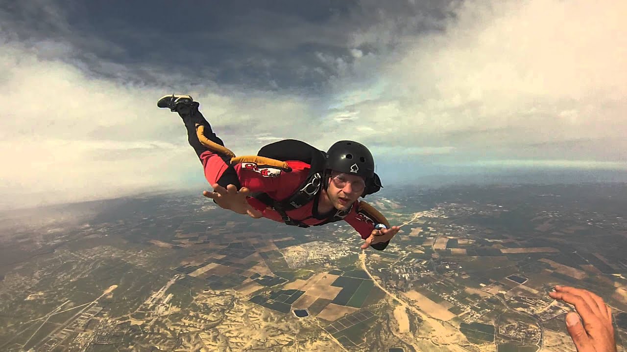 Skydive first coach jump - YouTube