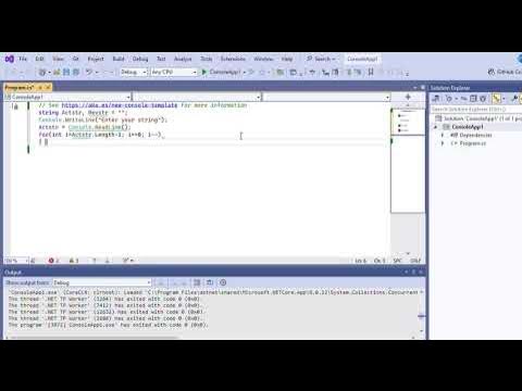 Reverse of a String in C#.Net - YouTube