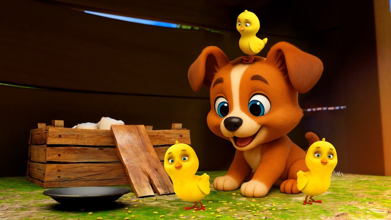 Los Pollitos con su Amigo Perrito 🐤🐶 | Canción Animada y Educativa 👶🎶 ...