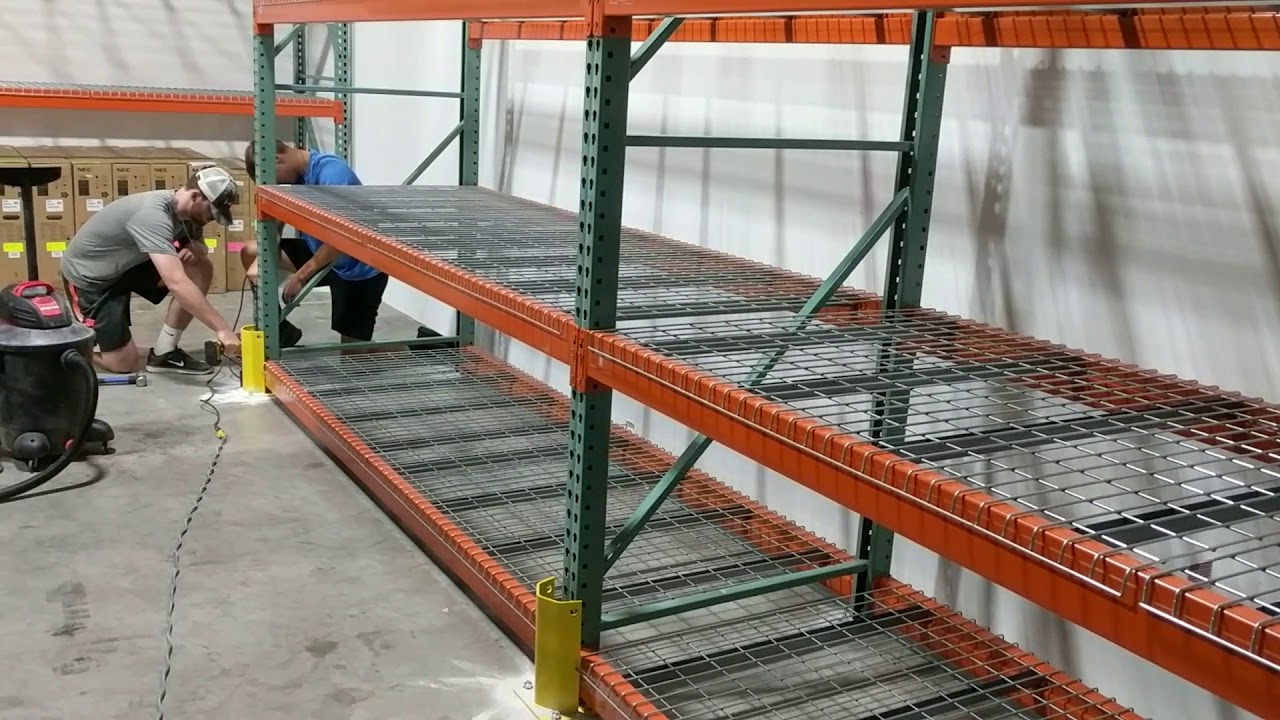 Installed Pallet Rack Protection Post Protectors - YouTube