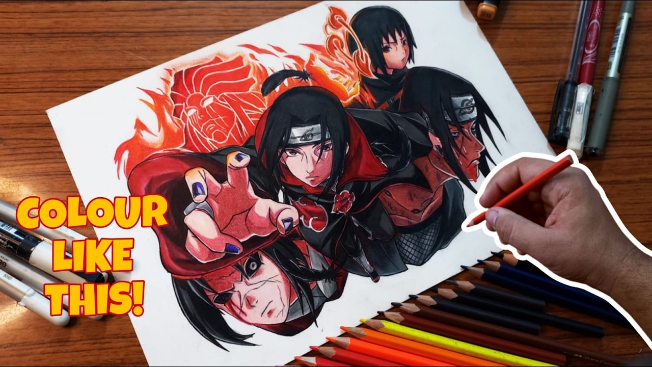 HOW TO COLOR ITACHI UCHIHA || STEP BY STEP - YouTube