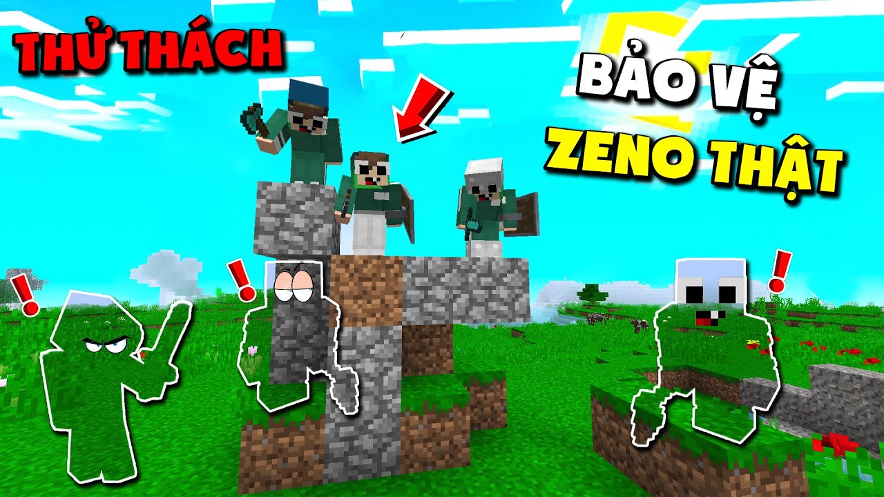 NOOB TEAM THỬ THÁCH BẢO VỆ ZENO THẬT KHỎI 3 NGƯỜI TÀNG HÌNH - YouTube