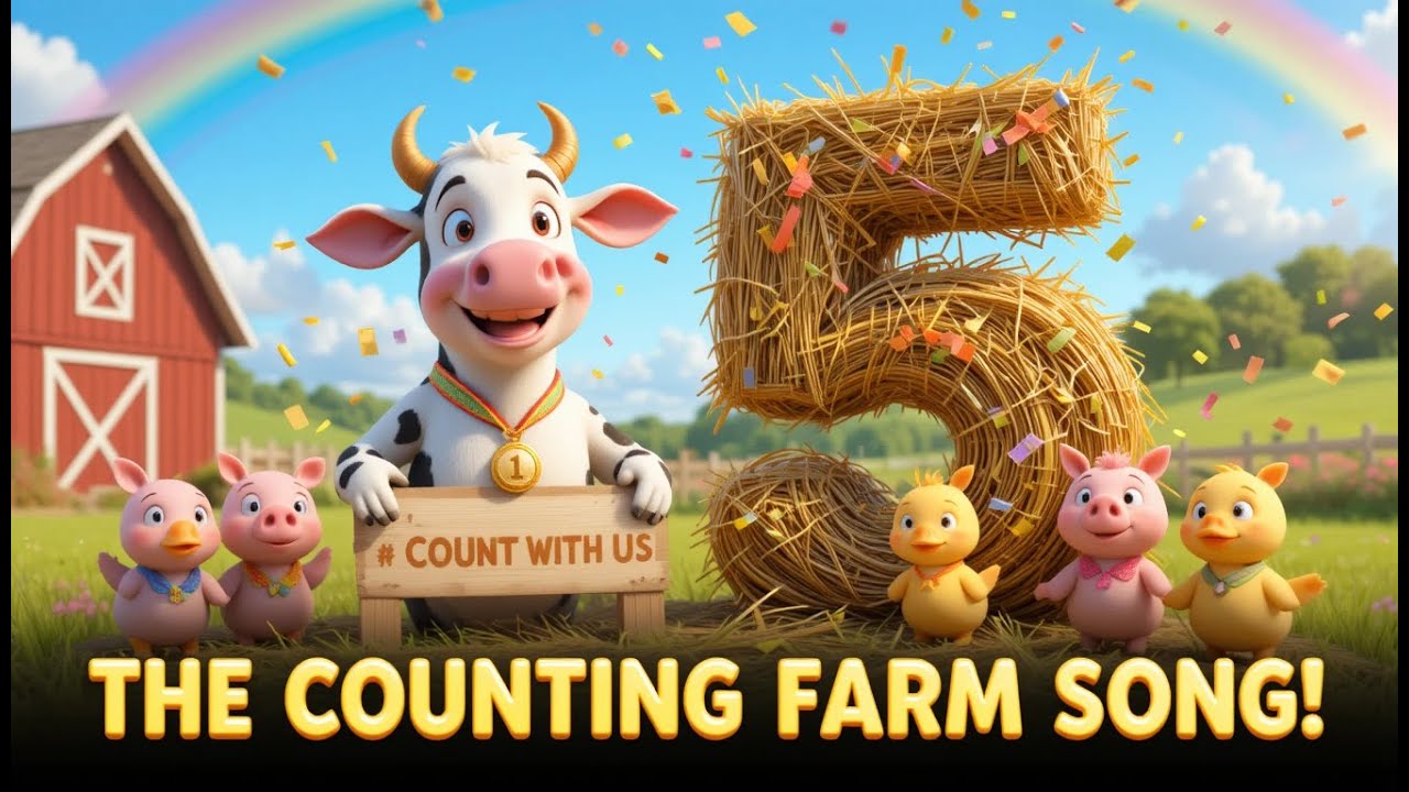 "The Counting Farm Song 🐮🎶 | Learn Numbers 1-5 with Animals | Preschool ...