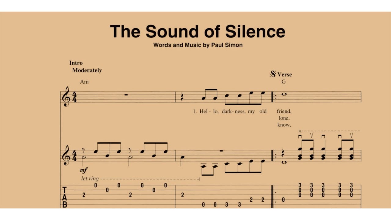 The Sound Of Silence - Simon & Garfunkel | Guitar Lesson With Tab ...