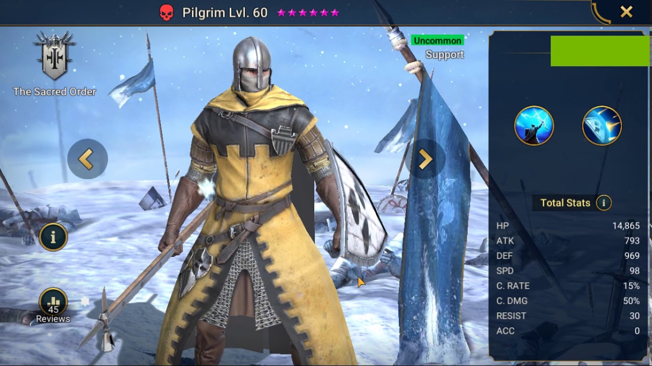 Raid Shadow Legends Hero Showcase Pilgrim lv 60 - YouTube