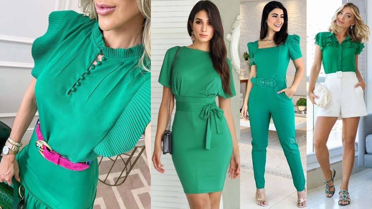 HERMOSAS COMBINACIONES COLOR VERDE ESMERALDA 2021/2022/ PRENDAS DE MODA ...