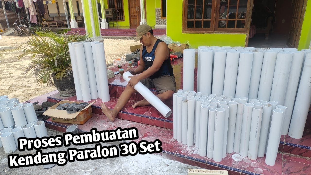 Proses Pembuatan Kendang Paralon 30 Set Warna Merah - YouTube