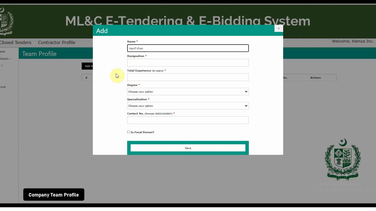 E-Tendering & E-Bidding System - Contractor Login & Registration in ...