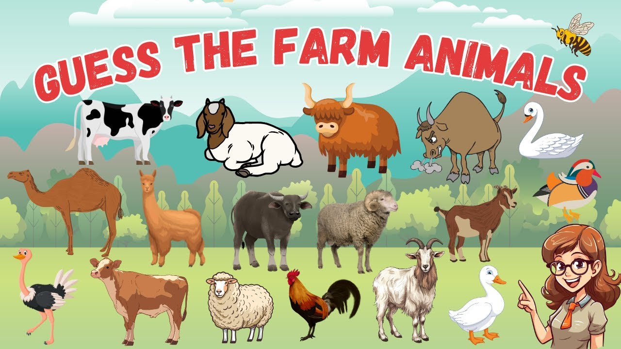 Farm Animals | Learn farm animals names in English | Guess The Farm ...