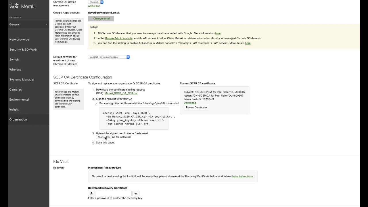 Signing the Meraki MDM CA with your own - YouTube