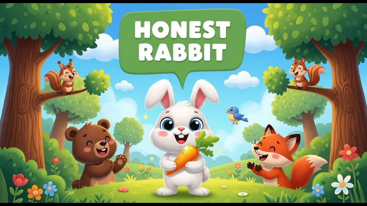 🐇 Honest Rabbit | Cute Moral Story for Kidsईमानदार खरगोश 🐇 | प्यारी ...