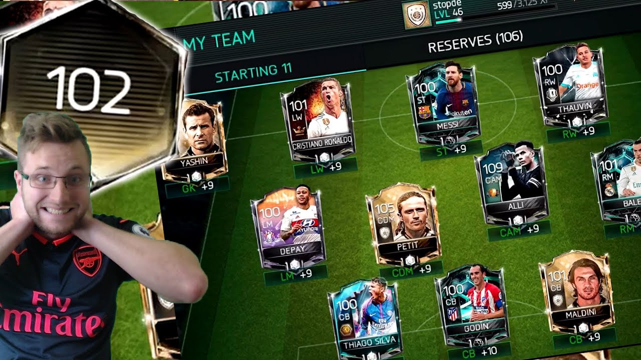 Unbelievable Full Legendary Squad in FIFA Mobile 18! 102 OVR Ronaldo ...