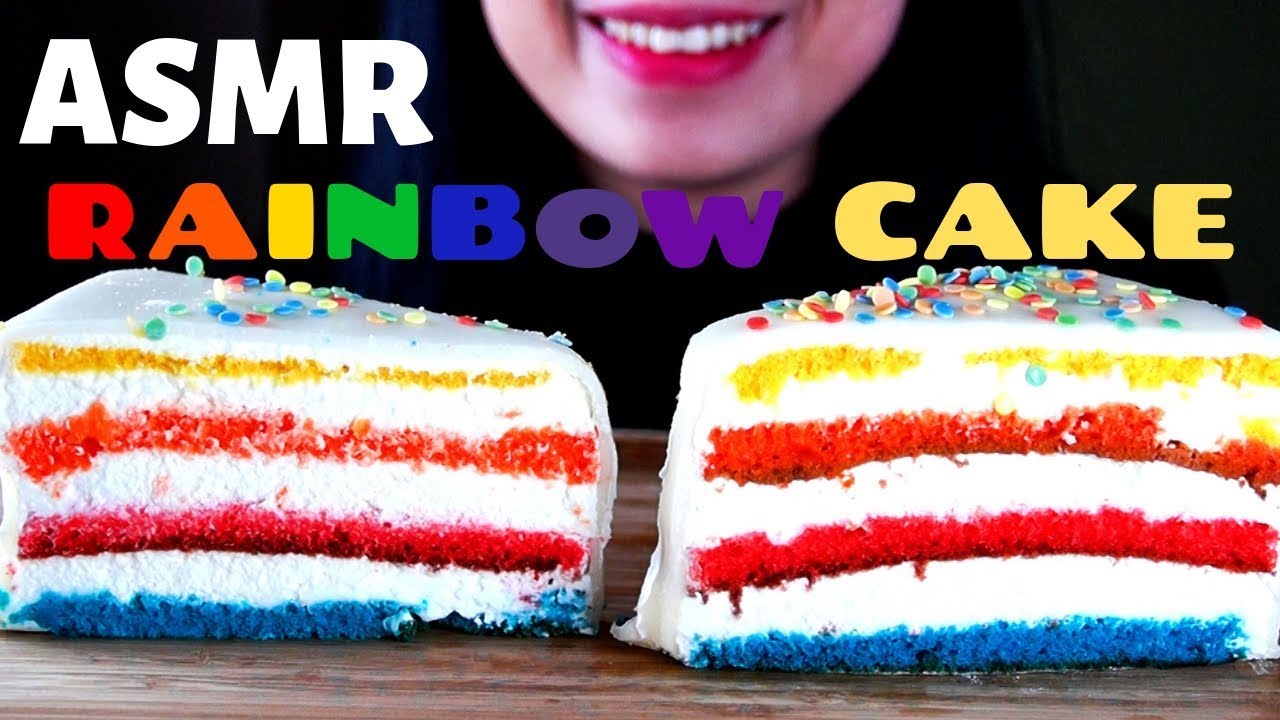 ASMR RAINBOW CAKE 🌈 | SOFT EATING SOUNDS | *No Talking* - YouTube