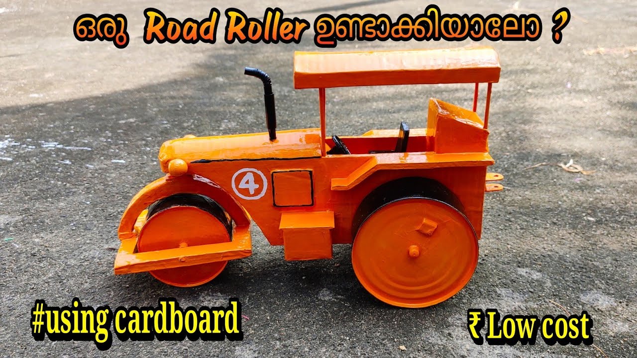 How to make Road Roller from cardboard | ROAD ROLLER | Miniature | Art ...