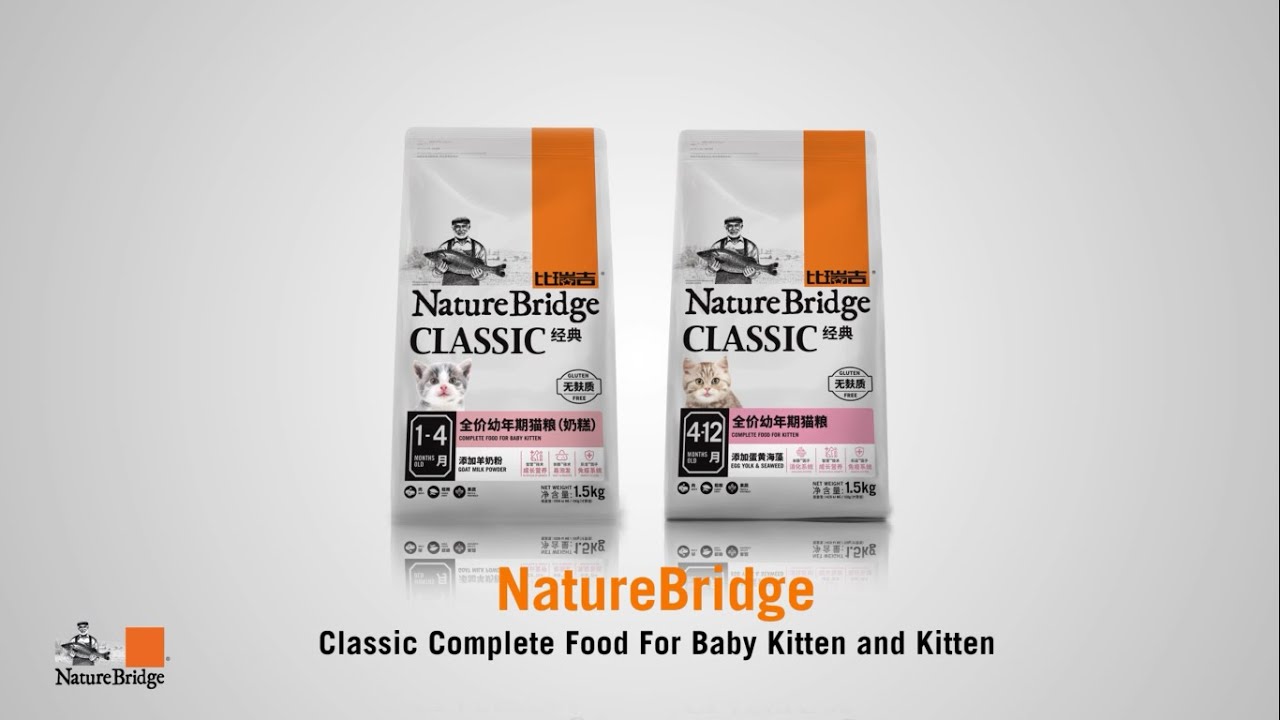 NatureBridge Classic Complete Food For Baby Kitten and Kitten - YouTube