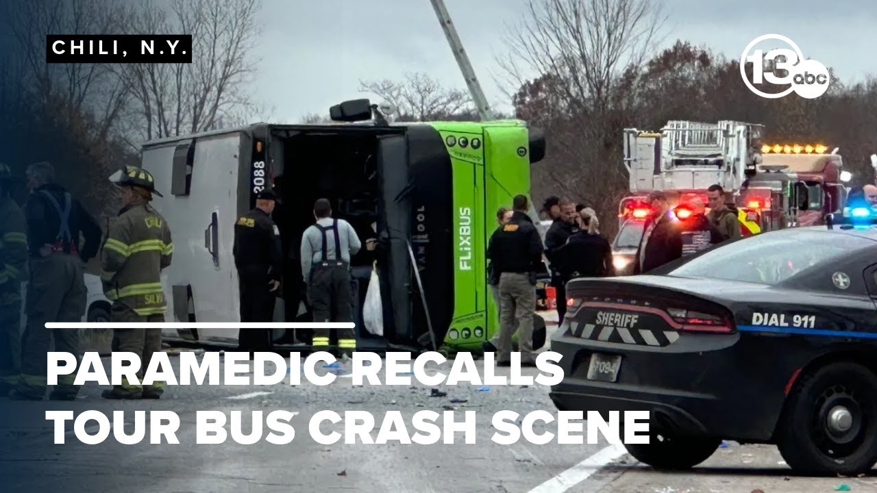 Passenger dies after tour bus crash; first responder recalls chaotic ...