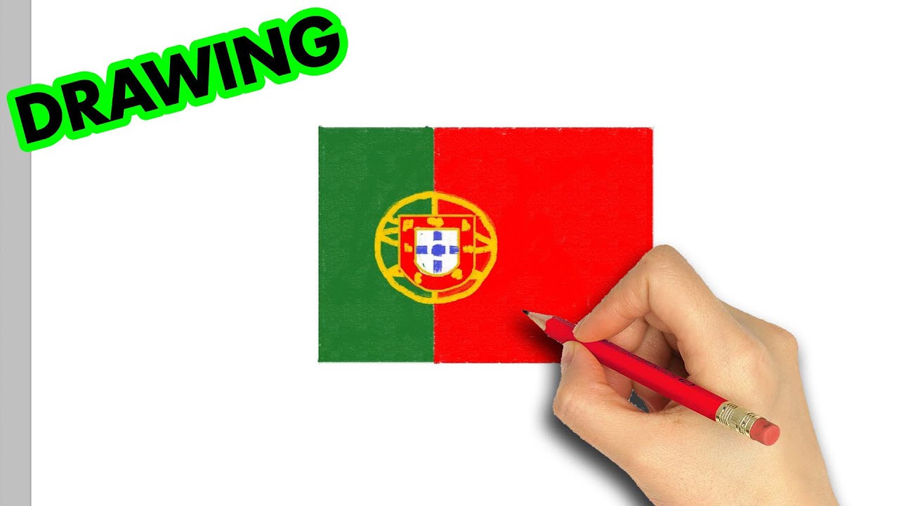 how to draw Portugal flag | Art Therapy - YouTube