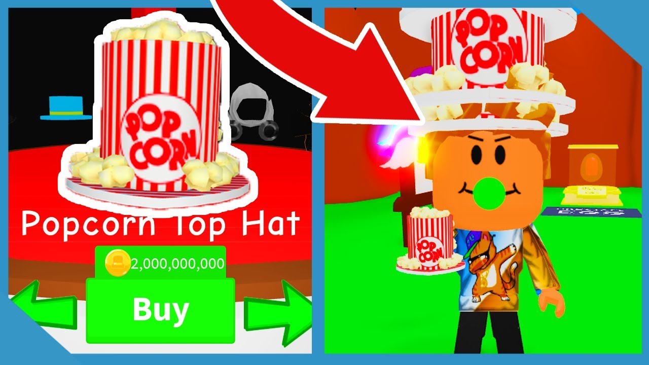 Buying The Popcorn Hat And Making Billions In Roblox Hat Simulator ...