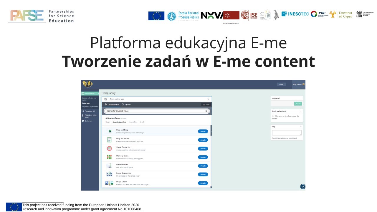 Tworzenie zadań w E-me content - YouTube