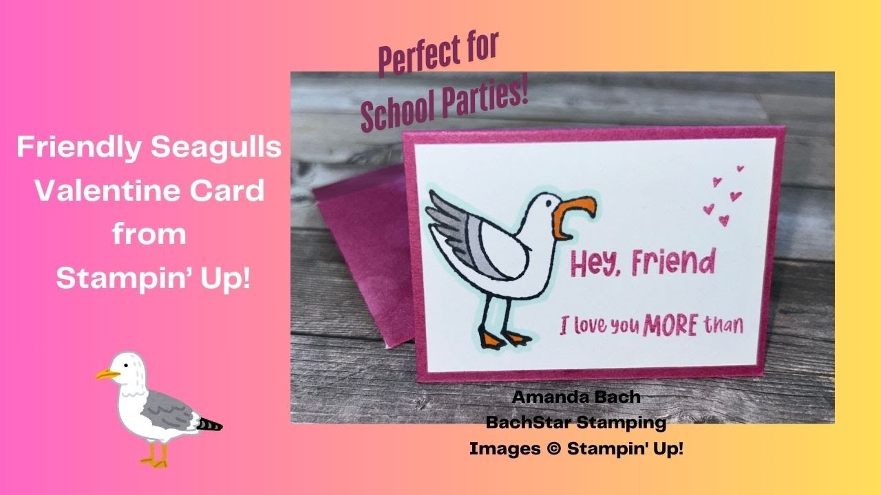 Friendly Seagulls Valentine card from Stampin' Up! - YouTube