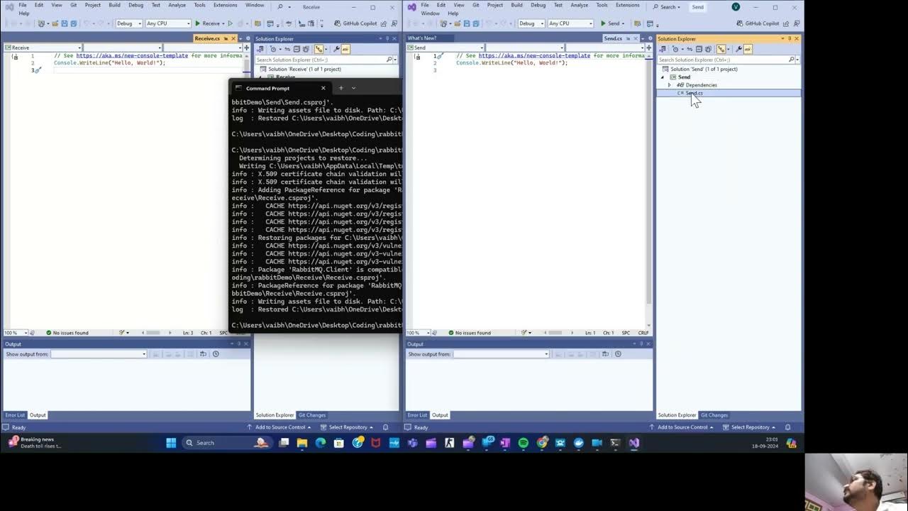 RabbitMQ Tutorial for Beginners: Hello World with .NET/C# | Message Queue Basics - YouTube