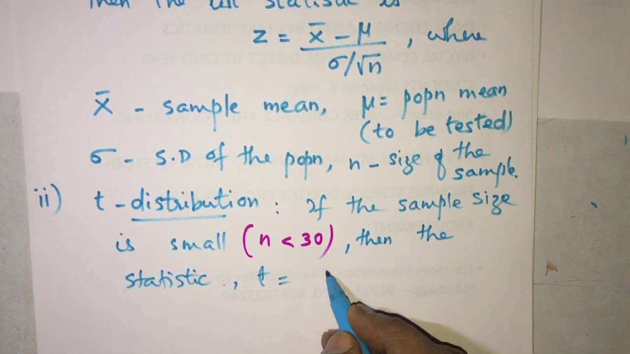 How to decide a test statistic- (i) - YouTube