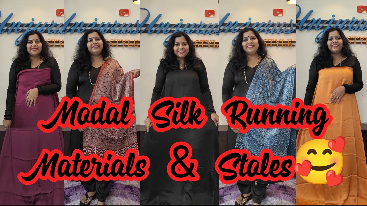 Modal Silk Plain Running Materials & Stoles🥰 Unjurus Lifestyle 🥰🫂 - YouTube