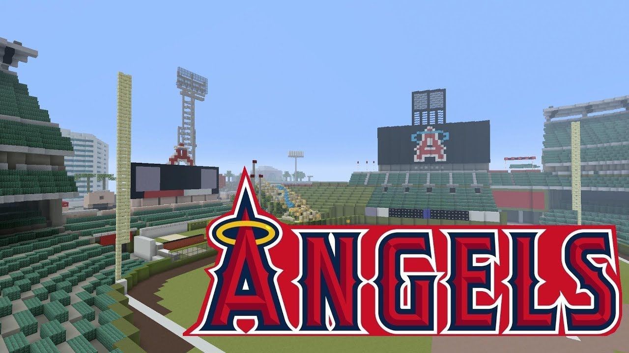 MLB MINECRAFT BASEBALL STADIUM ANGELS STADIUM - YouTube