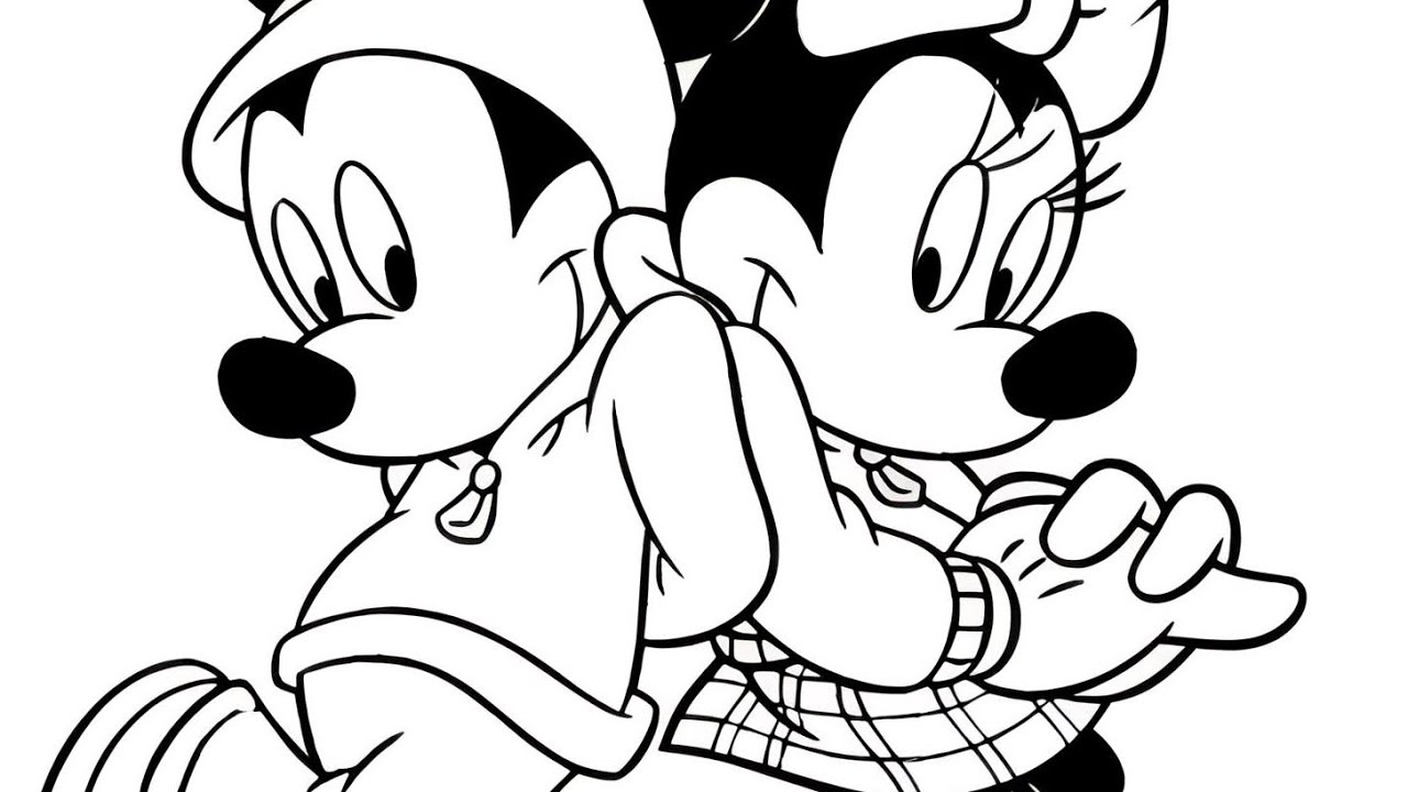 Mickey and Minnie Mouse Drawing and Coloring Pages | Mickey Minnie ...