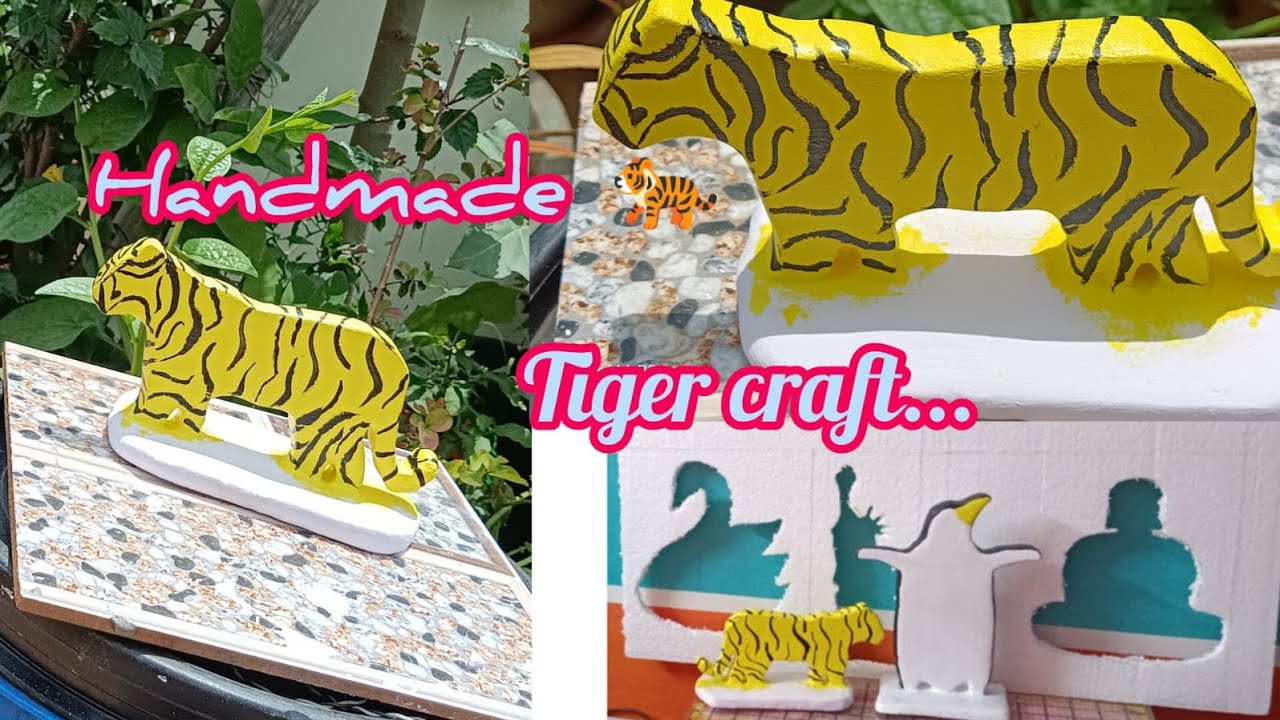 How to make Tiger | White cement Tiger making and coloring | White ...