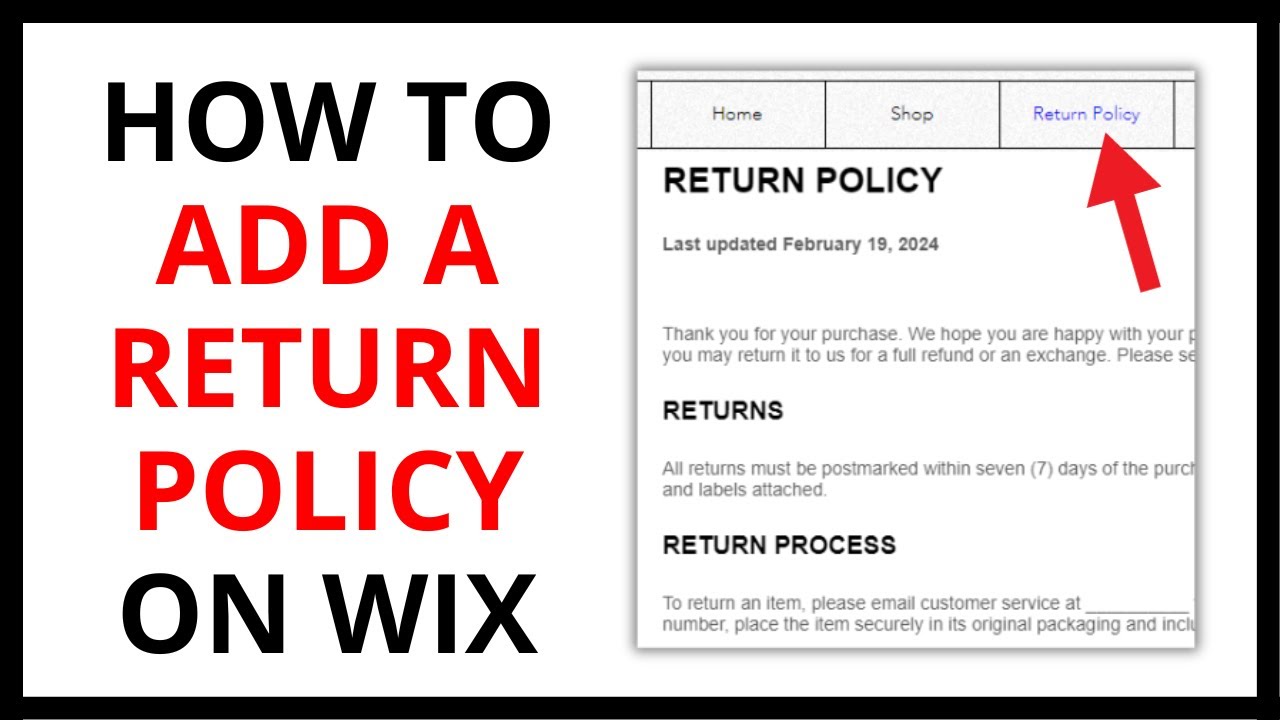 How to Add Return Policy on Wix [QUICK & EASY] - YouTube