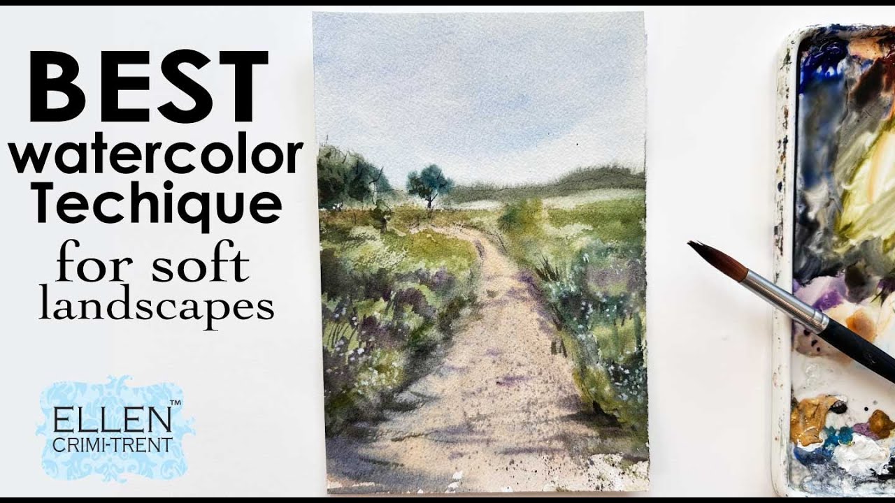 My Favorite Watercolor Technique for Soft Landscapes - YouTube