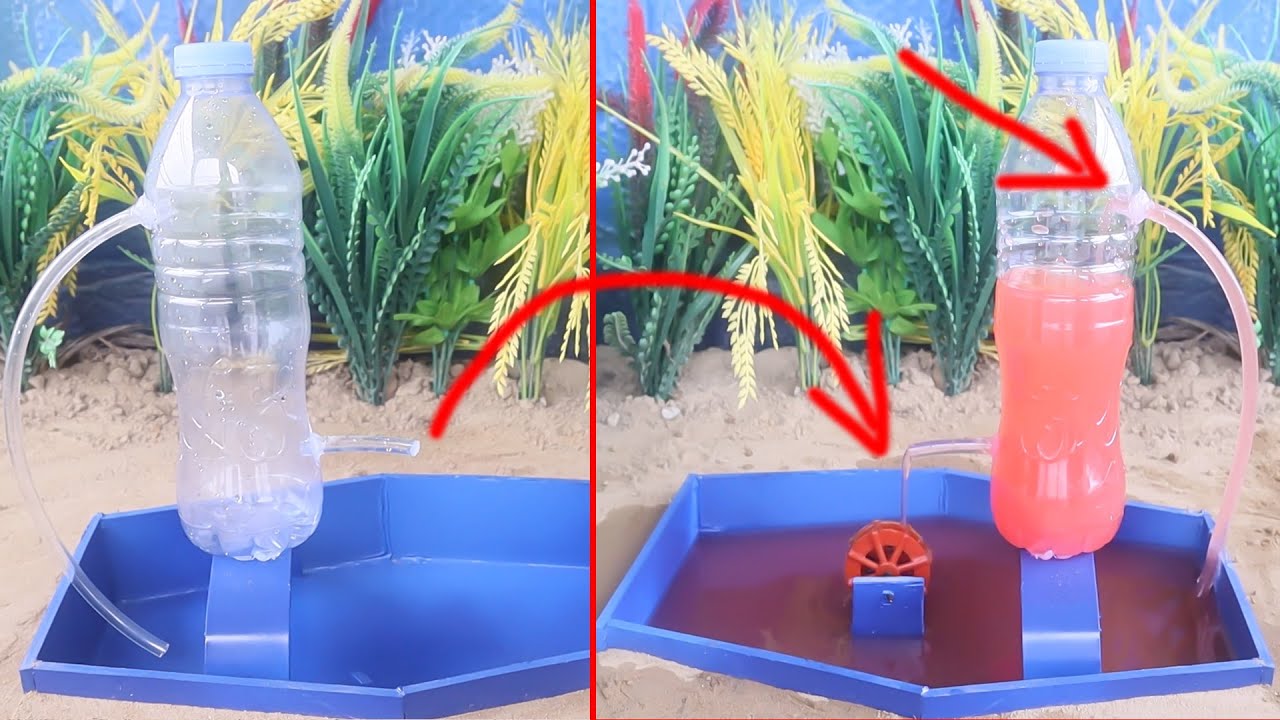 How to Make-Non stop water pump without electricity using waste plastic ...