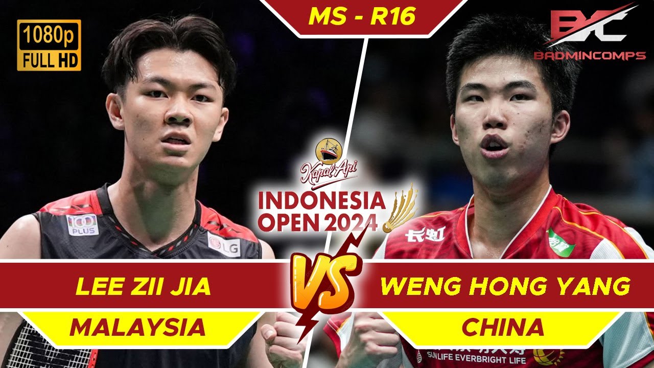 Lee Zii Jia vs Weng Hong Yang | Indonesia Open 2024 Badminton - YouTube