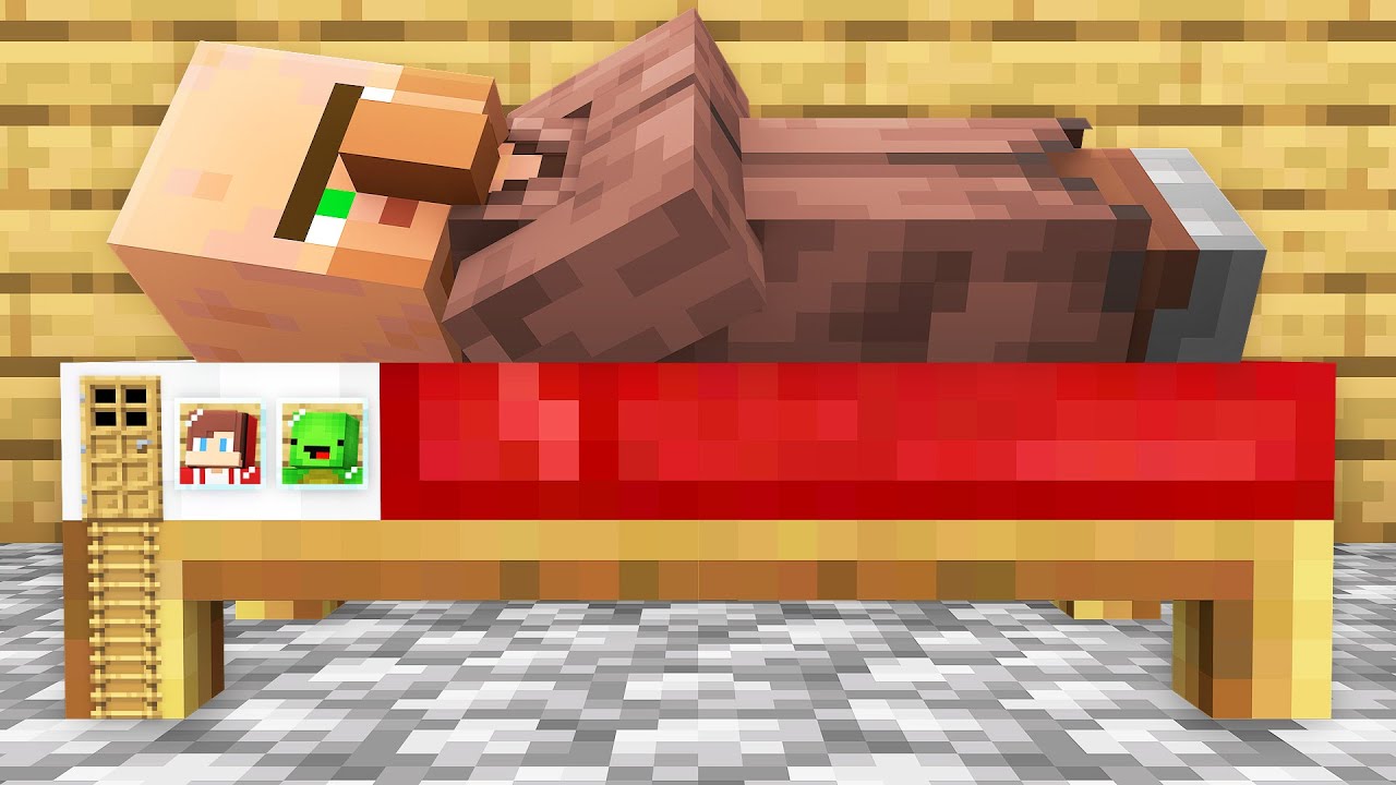 Mikey and JJ Survived Inside Villager Bed in Minecraft (Maizen) - YouTube