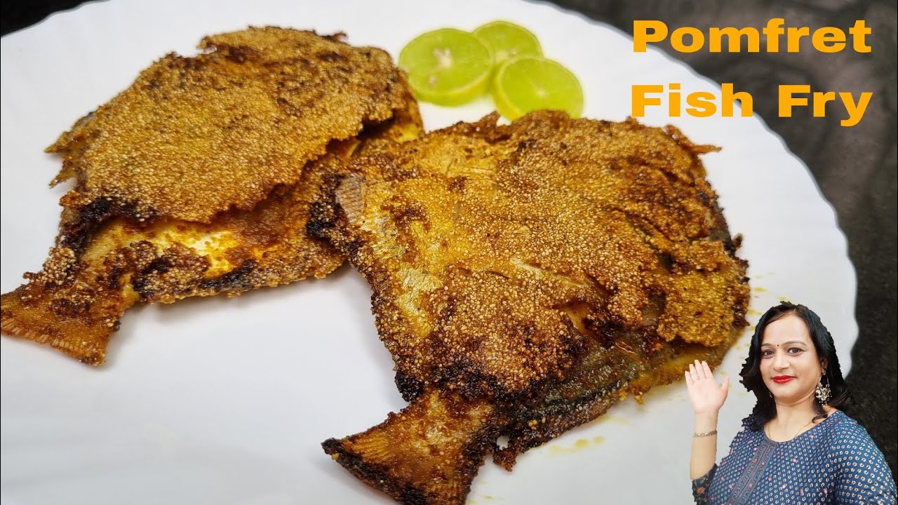 Pomfret Fish Fry Recipe | Tasty Pomfret Tawa Fry | Kiran Baking ...