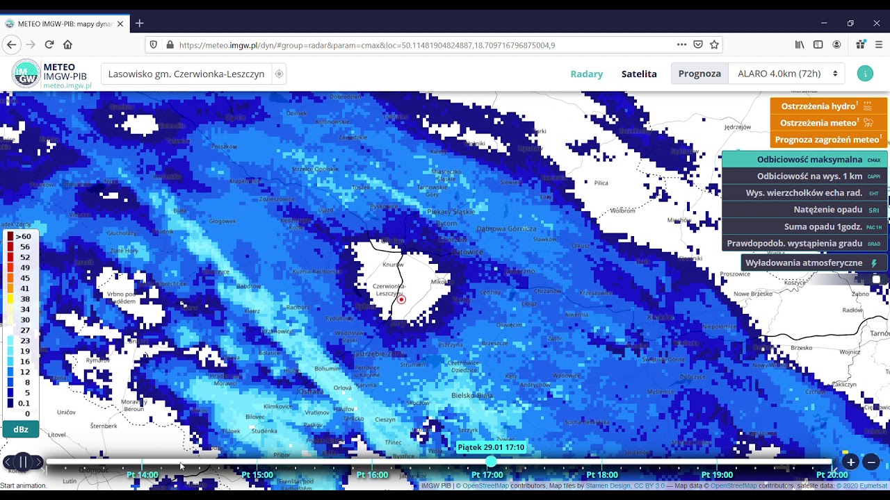 METEO IMGW PIB mapy dynamiczne — Mozilla Firefox 2021 01 29 20 09 36 ...