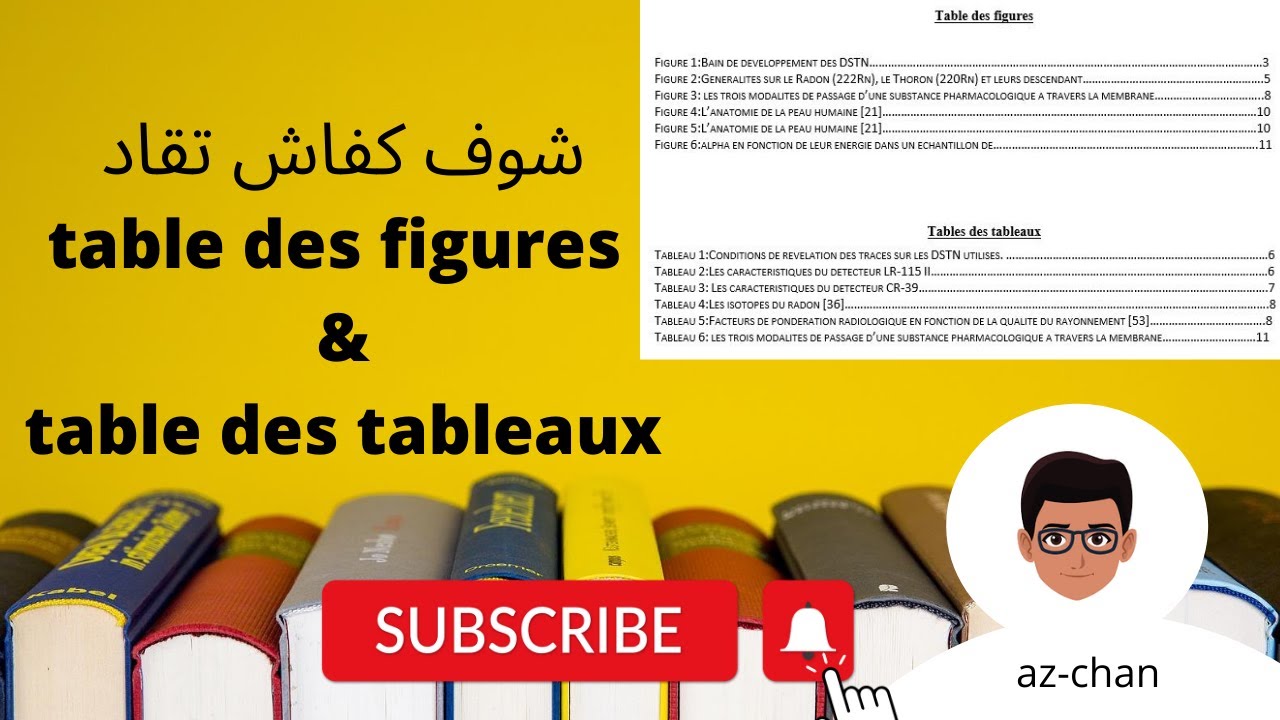 شوف كفاش تقاد table des figures & table des tableaux - YouTube