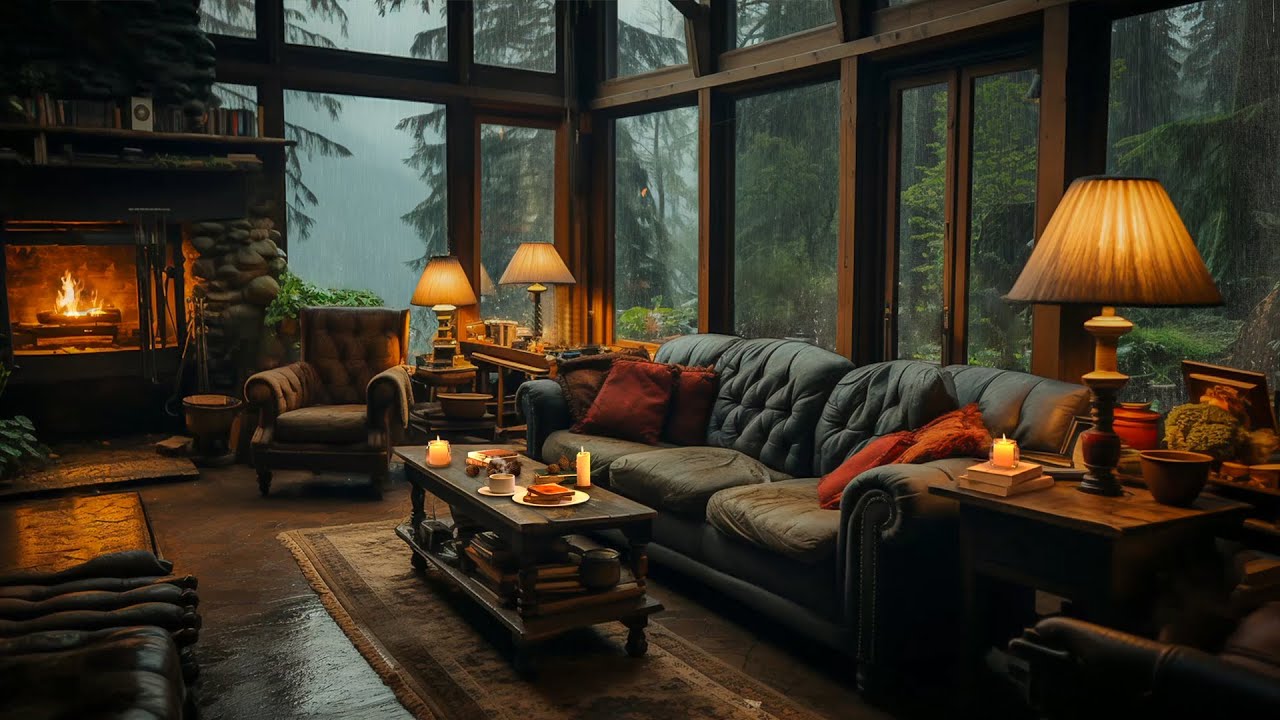 Chill Cabin Jazz - Relaxing Rain Sounds and Piano Jazz Melodies for a ...