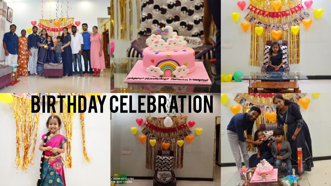 Manasvi Birthday Celebration and Simple Birthday decoration at Home ...