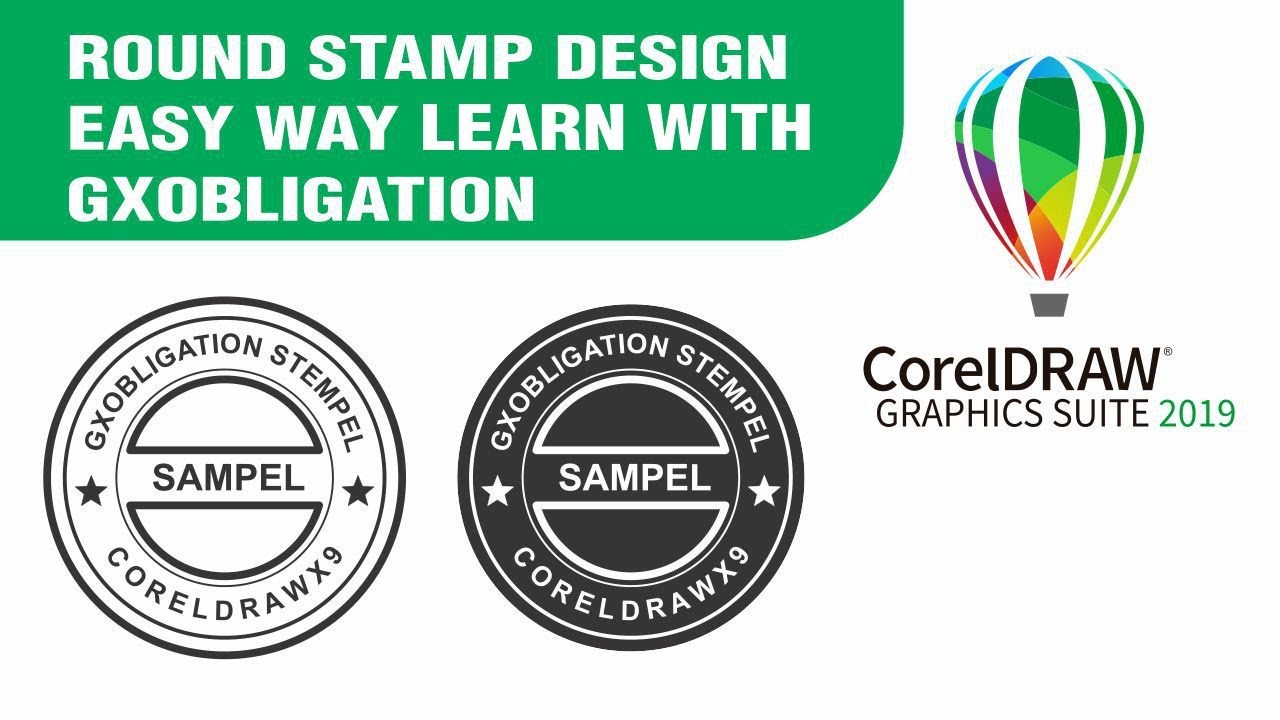 ROUND STAMP DESIGN EASY WAY LEARN WITH GX OBLIGATON | #illustrator # ...