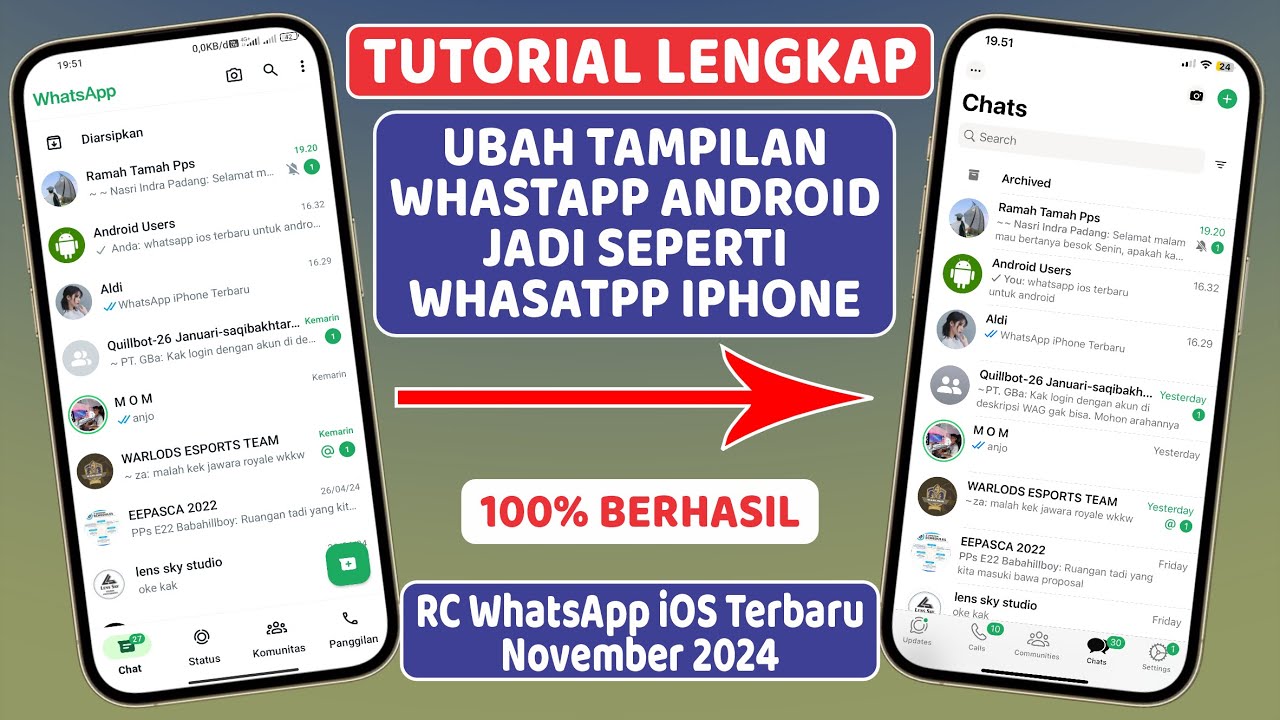 Ubah Tampilan WA Android Jadi WA iPhone Pakai RC WhatsApp iOS Terbaru ...