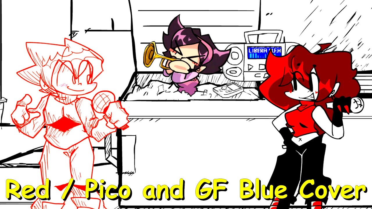 Friday Night Funkin': Red / Pico and GF Blue Cover and Reskin [FNF Mod ...